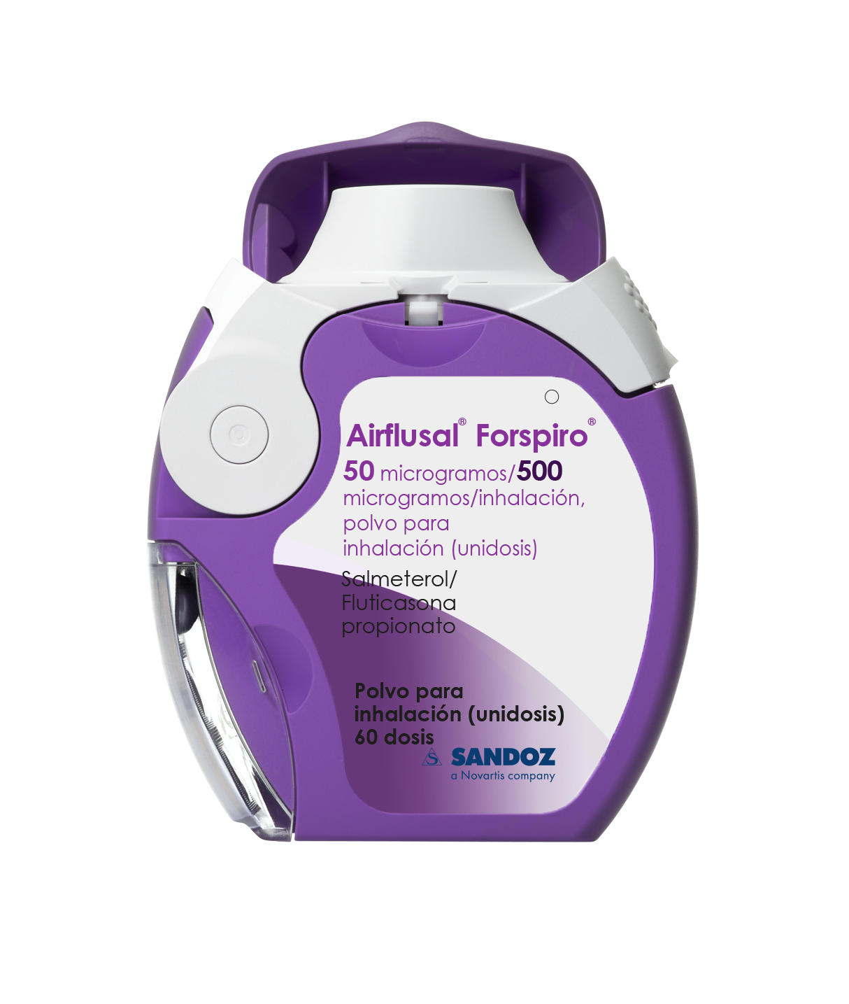 Dispositivo Airflusal Forspiro 50mcg-500mcg (frente) - Farmacosalud