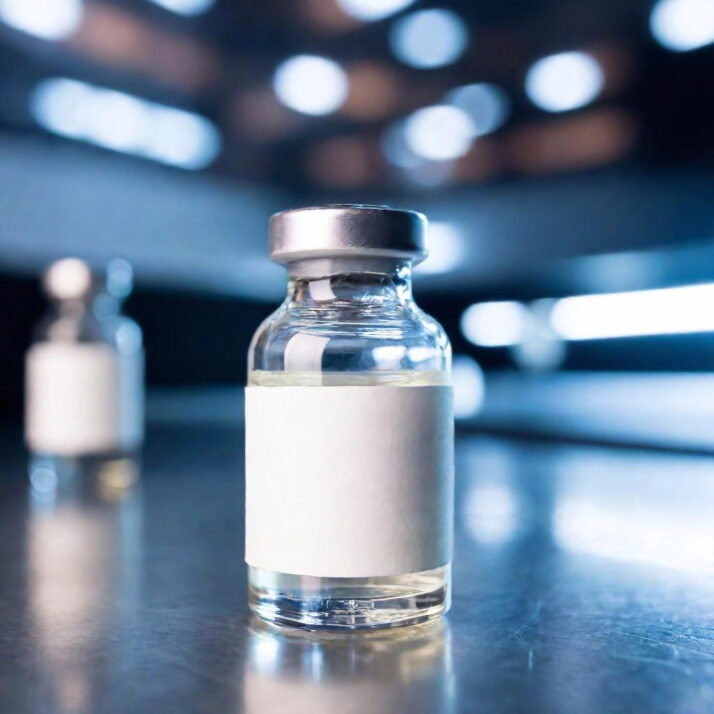 vial frasco inyectable medicina en primer plano - Farmacosalud